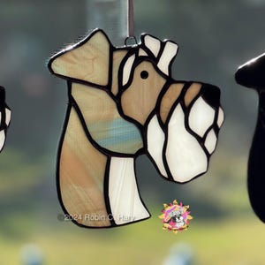 Schnauzer Stained Glass Ornament - Etsy