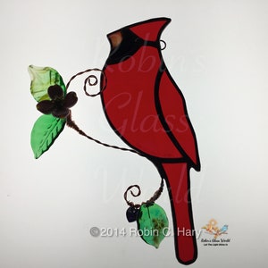 Spring Cardinal Handmade Stained Glass Suncatcher - Etsy