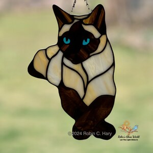 Siamese Cat Handmade Stained Glass Suncatcher - Etsy