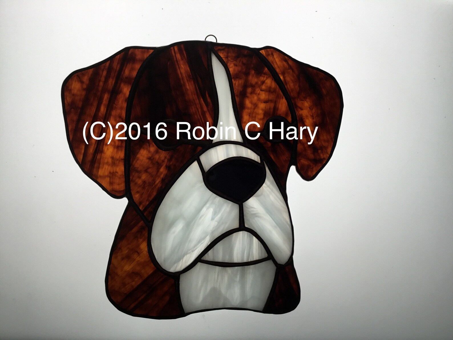 Boxer Handmade Stained Glass Suncatcher | Etsy