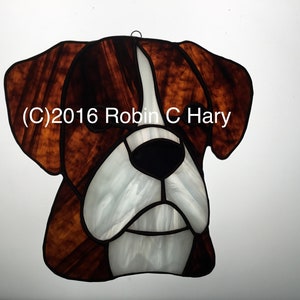 Boxer Handmade Stained Glass Suncatcher | Etsy