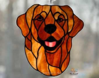 PATTERN Golden Retriever Stained Glass Pattern PDF Digital Download Dog ...