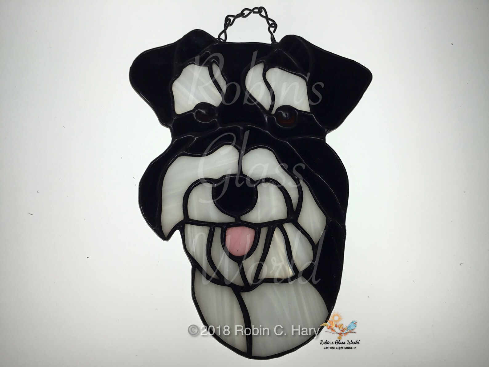 Schnauzer Handmade Stained Glass Suncatcher Miniature - Etsy