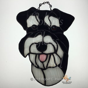 Schnauzer Handmade Stained Glass Suncatcher Miniature Schnauzer Giant ...