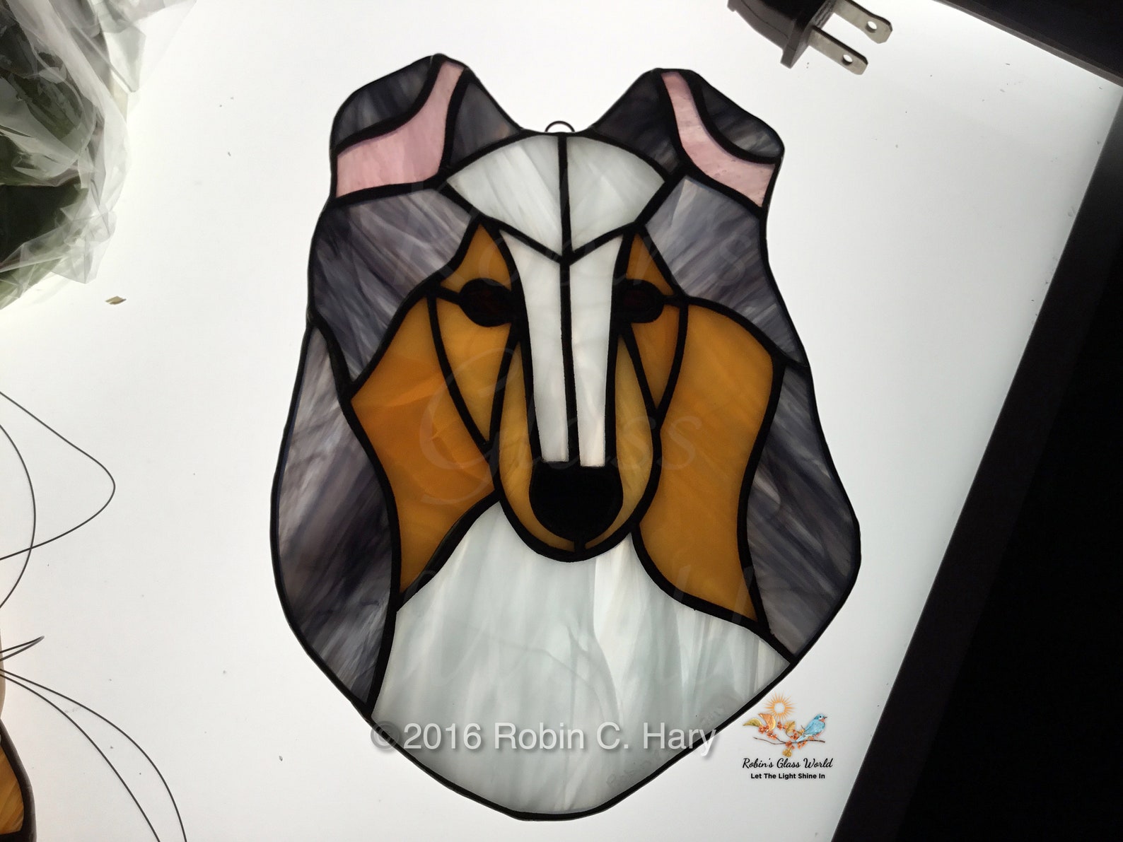 Sheltie Handmade Stained Glass Suncatcher - Etsy