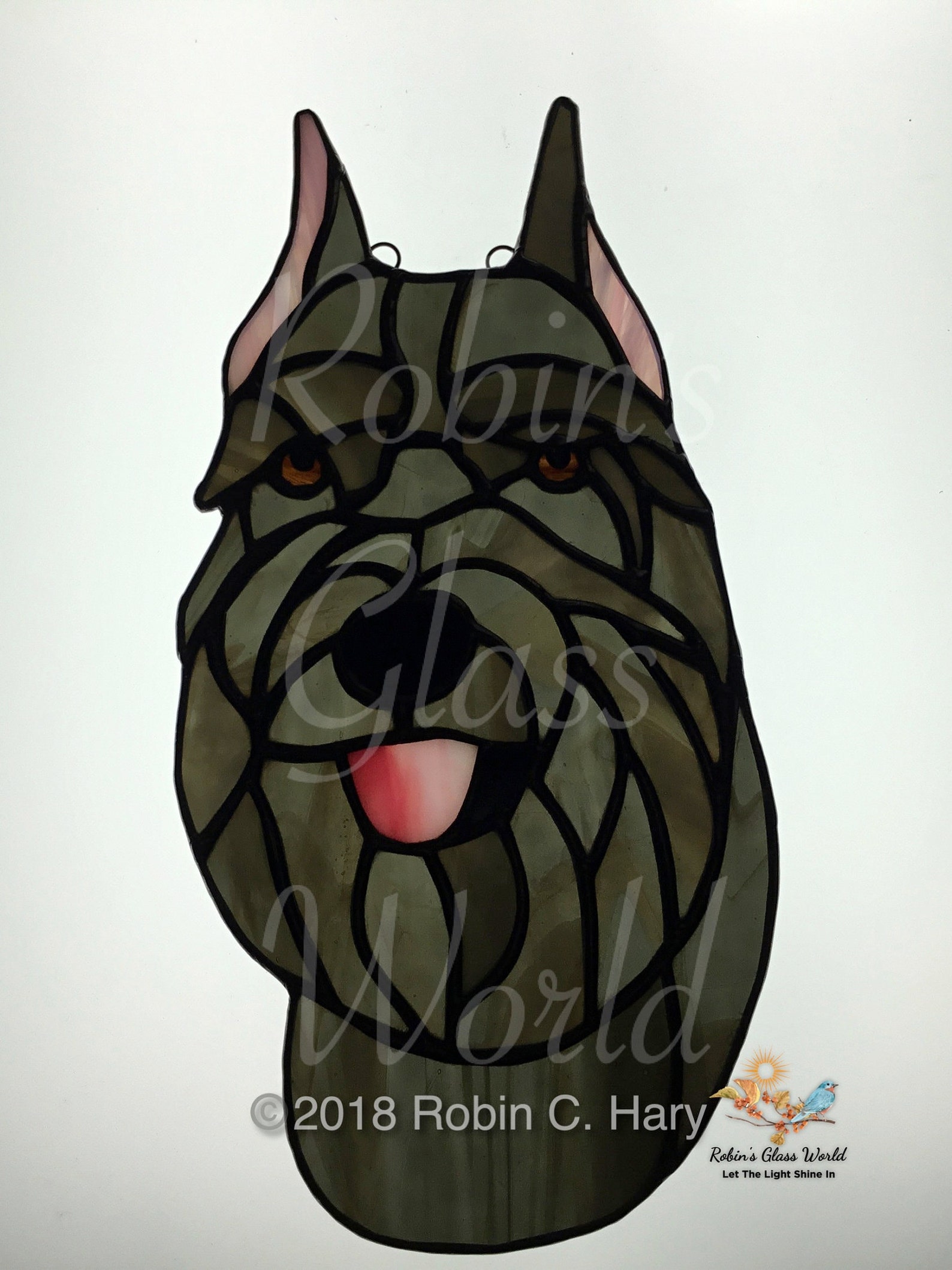 Schnauzer Handmade Stained Glass Suncatcher Miniature - Etsy