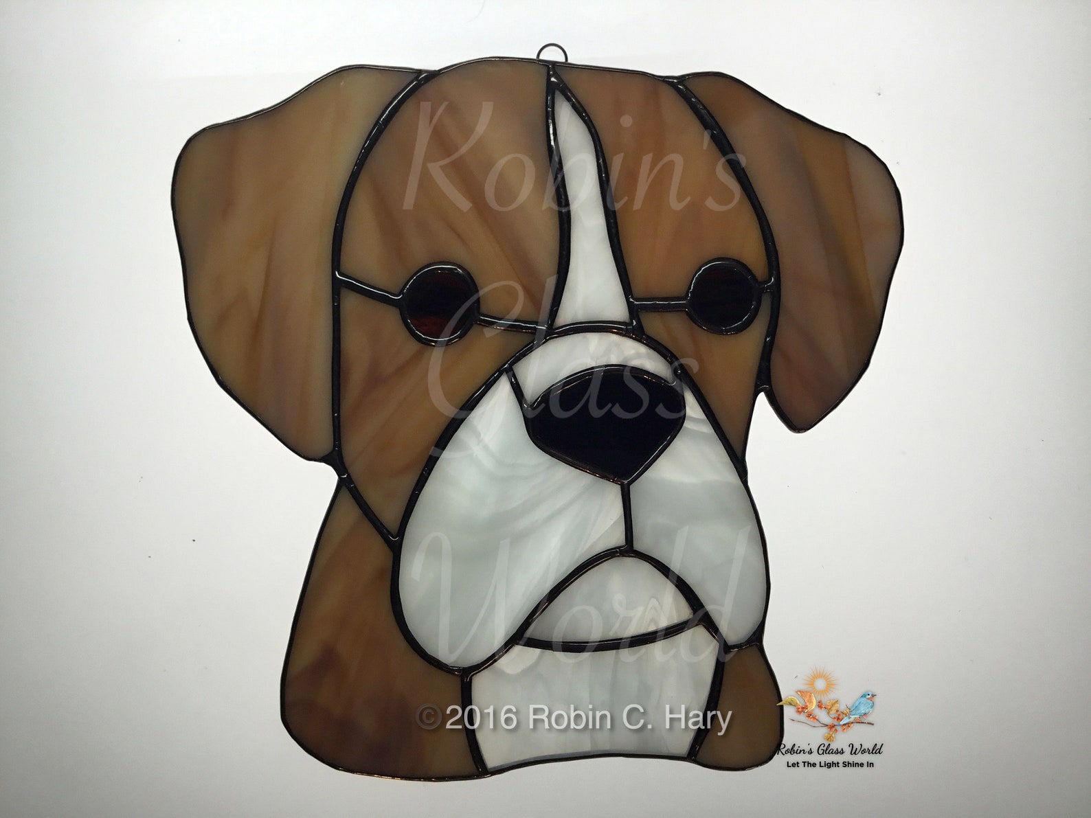 Boxer Handmade Stained Glass Suncatcher - Etsy