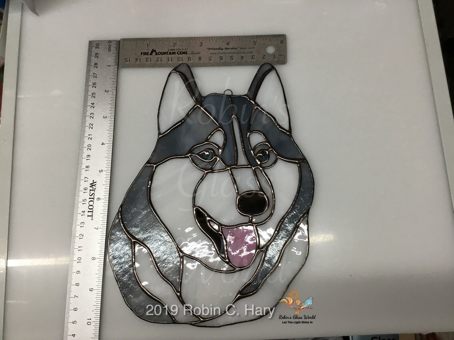 Siberian Husky Handmade Stained Glass Suncatcher - Etsy