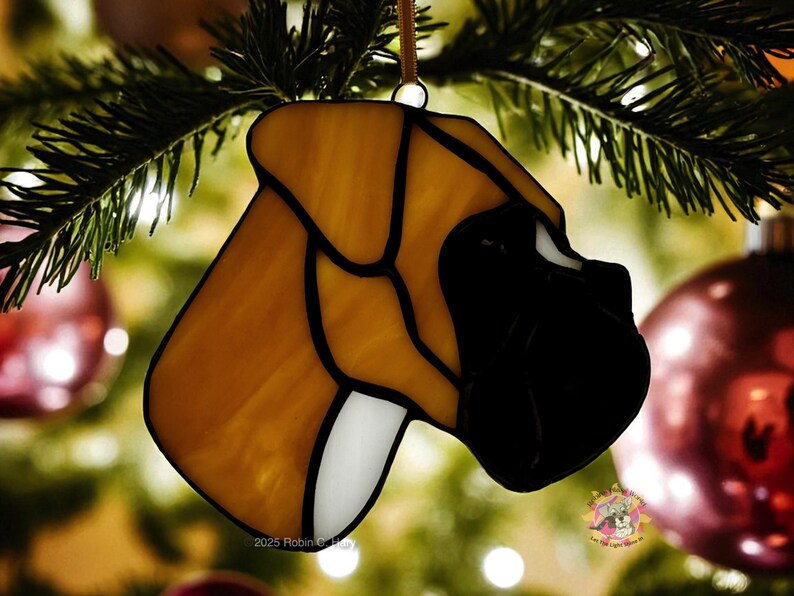 Handmade Boxer Stained Glass Ornament – Dog Lover Gift - Etsy