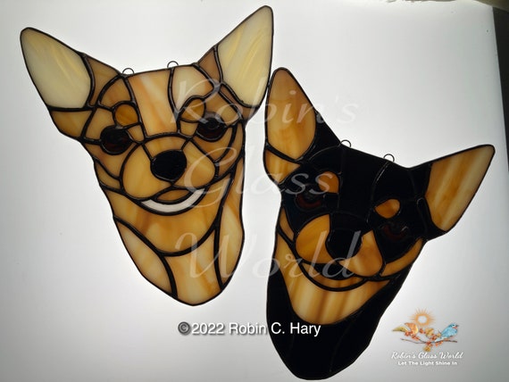 Chihuahua Handmade Stained Glass Suncatcher - Etsy