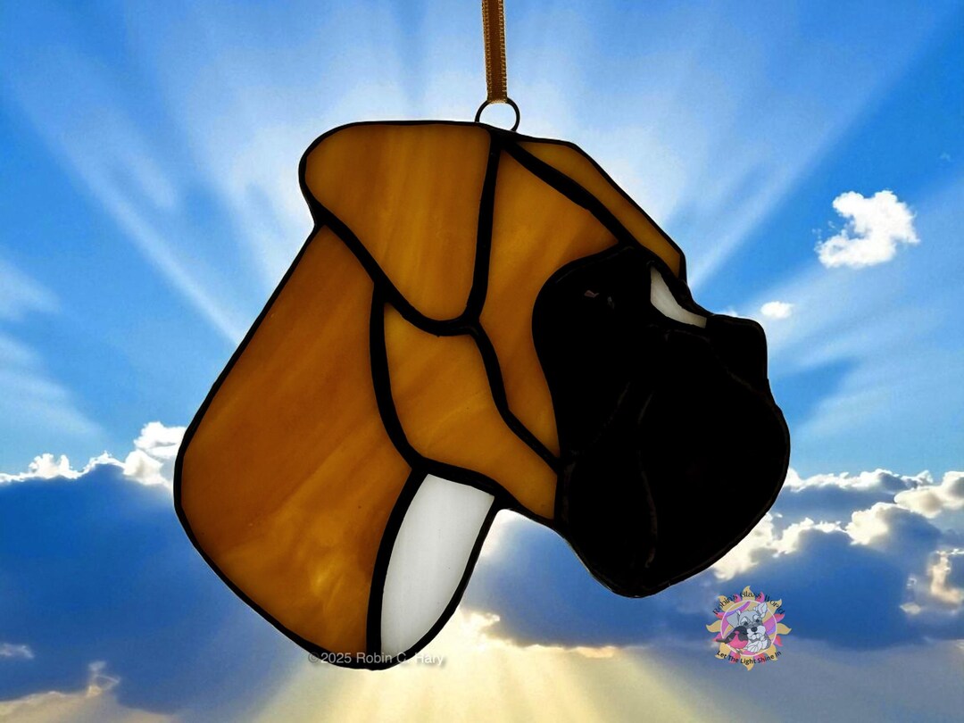 Handmade Boxer Stained Glass Ornament – Dog Lover Gift - Etsy
