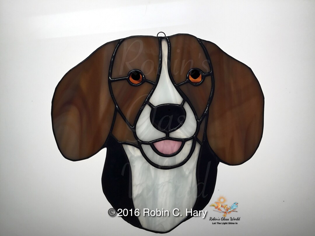 Beagle Handmade Stained Glass Suncatcher - Etsy