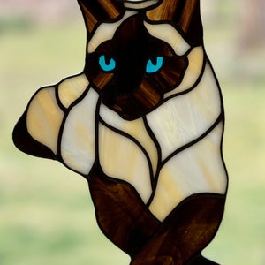 Siamese Cat Handmade Stained Glass Suncatcher - Etsy