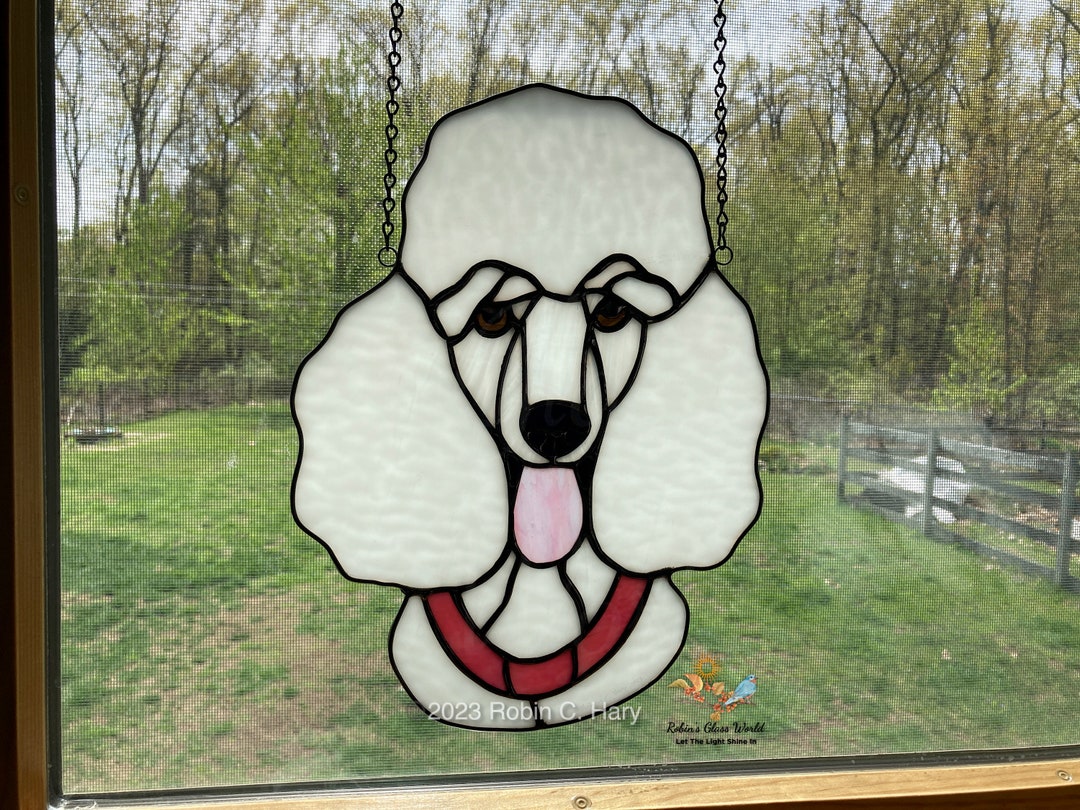Poodle Handmade Stained Glass Suncatcher - Etsy