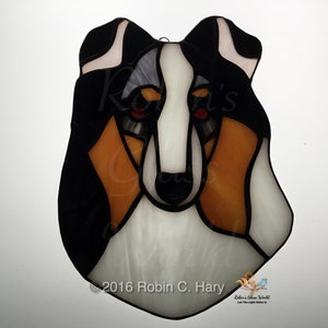 Sheltie Handmade Stained Glass Suncatcher - Etsy