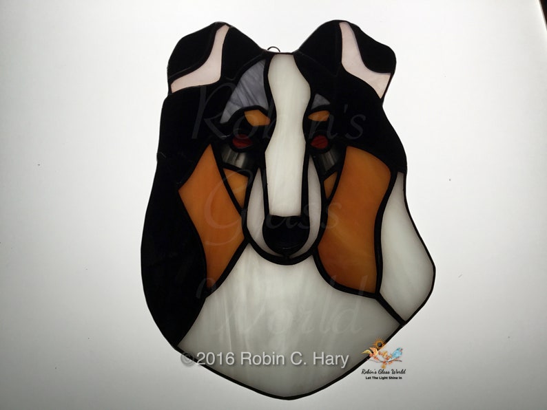 Sheltie Handmade Stained Glass Suncatcher - Etsy