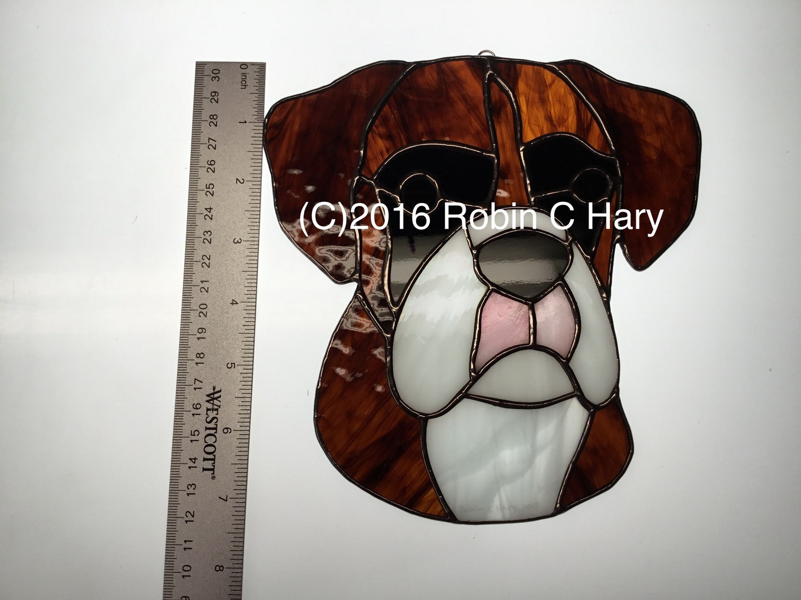 Boxer Handmade Stained Glass Suncatcher | Etsy