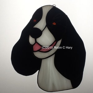 English Springer Spaniel Handmade Stained Glass Suncatcher | Etsy