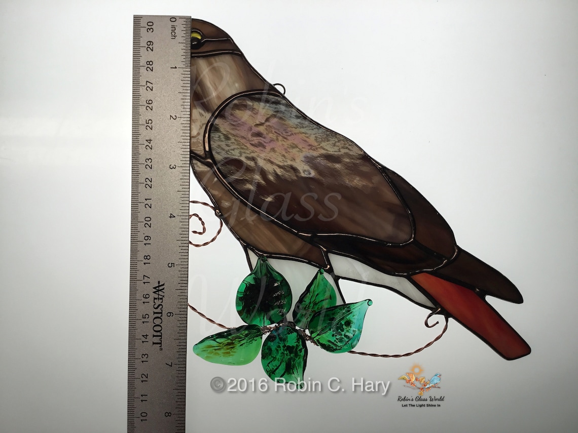 Red Tailed Hawk Handmade Stained Glass Suncatcher - Etsy
