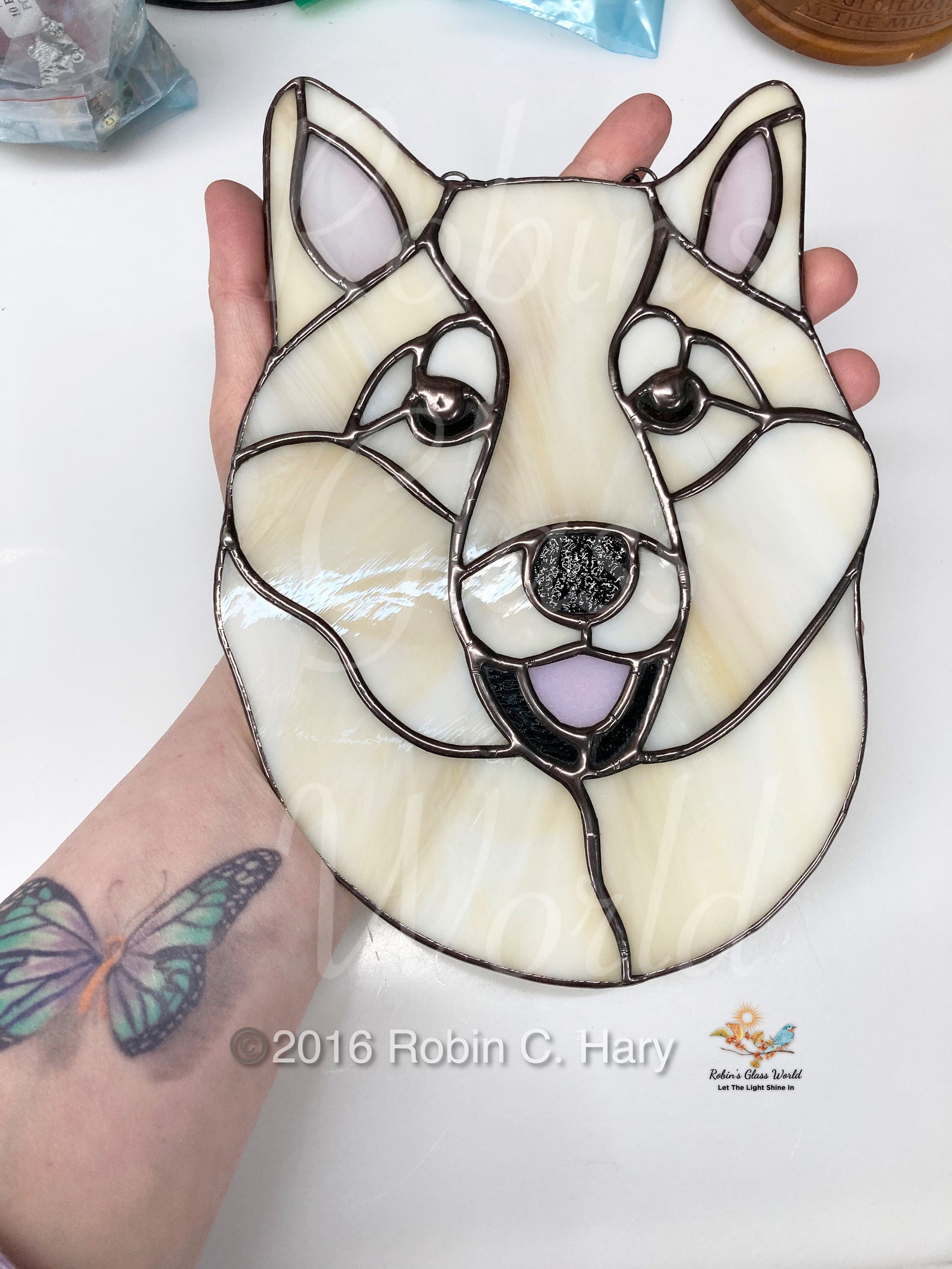 Shiba Inu Handmade Stained Glass Suncatcher - Etsy
