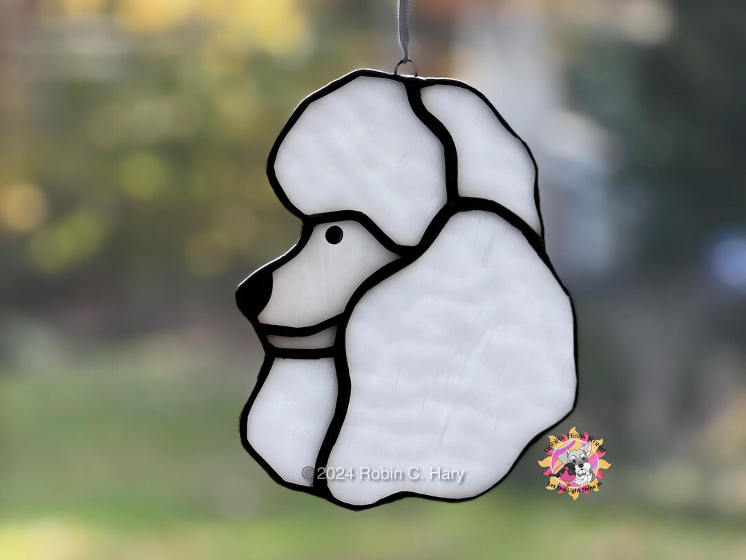 Poodle Stained Glass Ornament - Etsy