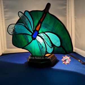 Dragonfly Handmade Stained Glass Lamp - Etsy