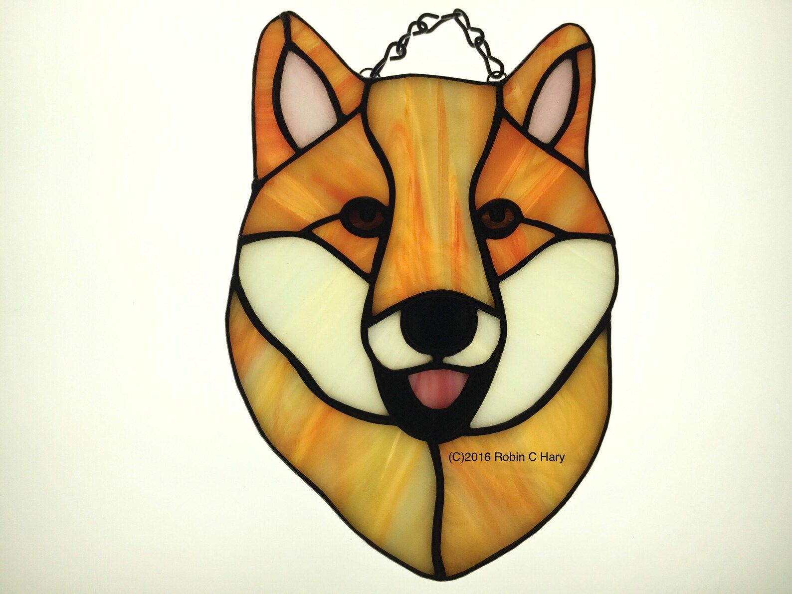 Shiba Inu Handmade Stained Glass Suncatcher | Etsy