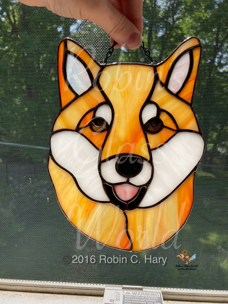 Shiba Inu Handmade Stained Glass Suncatcher - Etsy