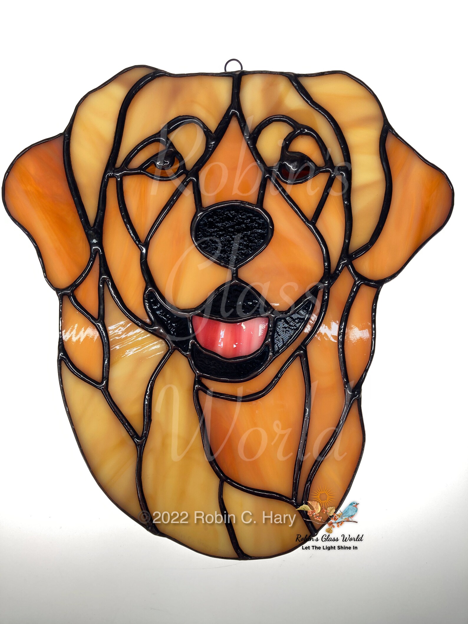 Golden Retriever Handmade Stained Glass Suncatcher - Etsy