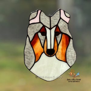 Sheltie Handmade Stained Glass Suncatcher - Etsy