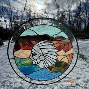 Native American Stained Glass Handmade Panel, Native Spirit - Etsy