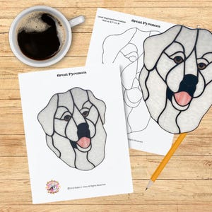 Great Pyrenees Stained Glass Pattern/ PDF/ DIY Dog Window Hanging - Etsy