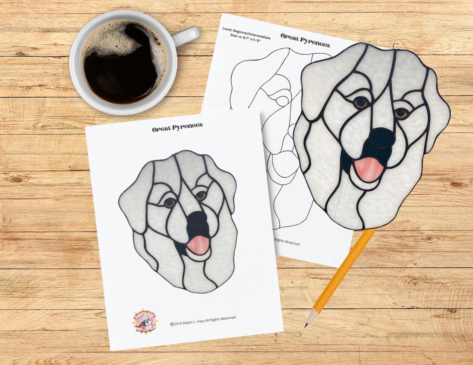 Great Pyrenees Stained Glass Pattern/ PDF/ DIY Dog Window Hanging - Etsy