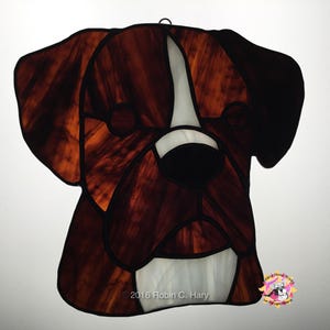 Boxer Handmade Stained Glass Suncatcher - Etsy