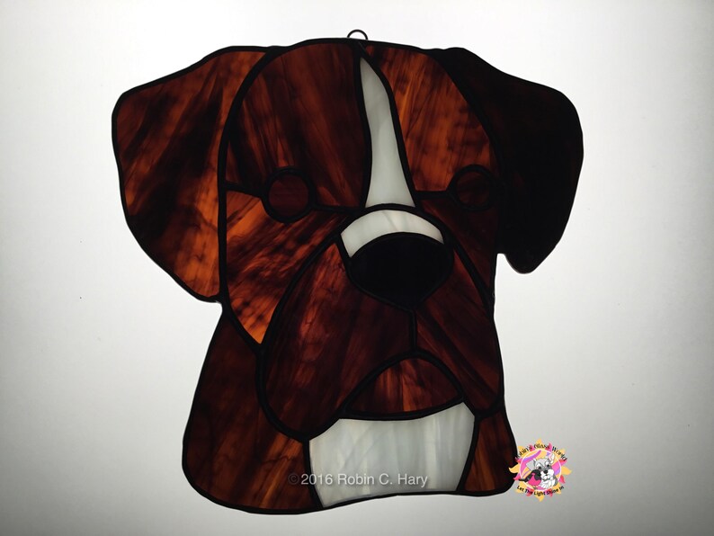 Boxer Handmade Stained Glass Suncatcher/dog Lover Gift/pet Memorial - Etsy