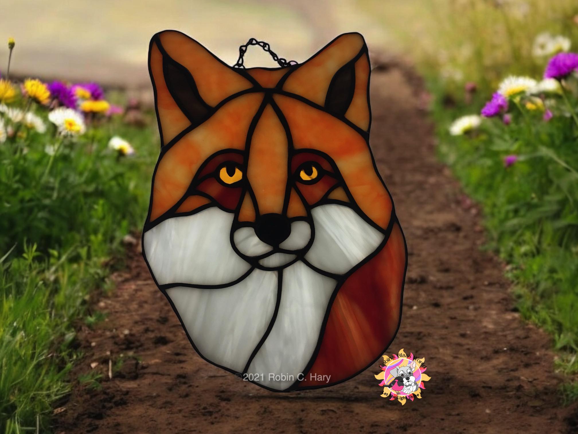 Red Fox Handmade Stained Glass Suncatcher - Etsy