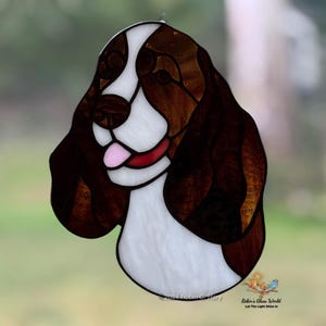 English Springer Spaniel Handmade Stained Glass Suncatcher - Etsy