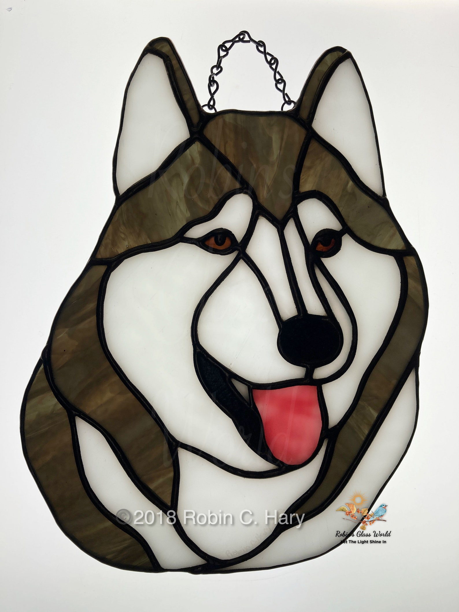 Siberian Husky Handmade Stained Glass Suncatcher - Etsy