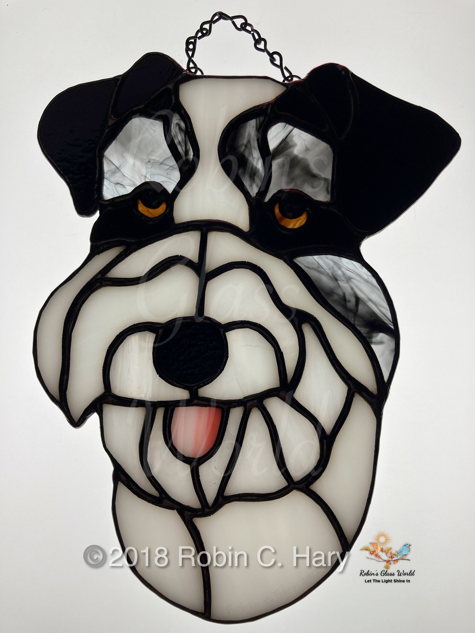 Schnauzer Handmade Stained Glass Suncatcher Miniature - Etsy