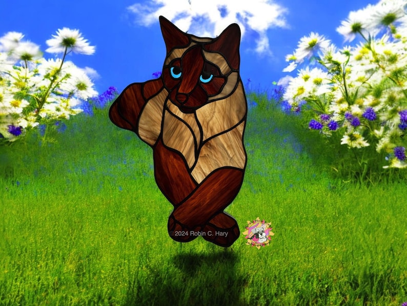 Siamese Cat Handmade Stained Glass Suncatcher - Etsy