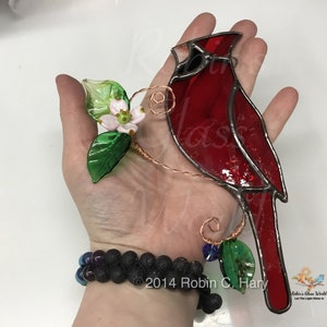 Spring Cardinal Handmade Stained Glass Suncatcher - Etsy