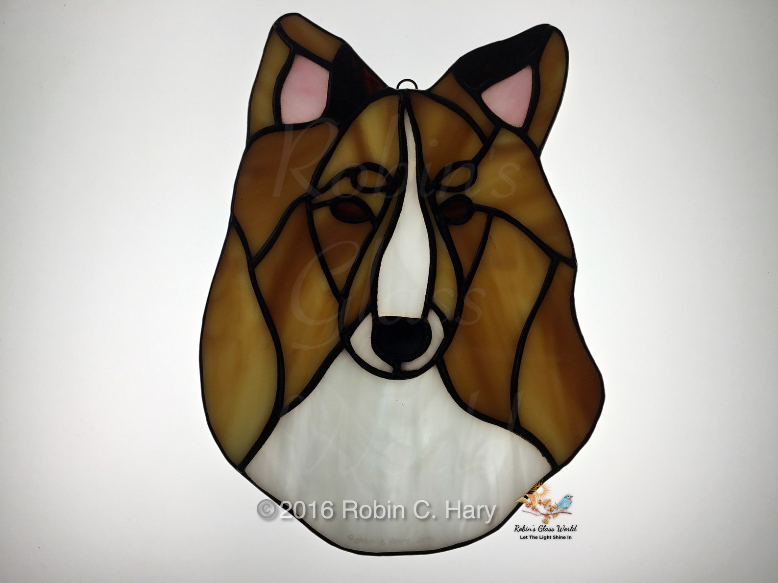 Sheltie Handmade Stained Glass Suncatcher - Etsy