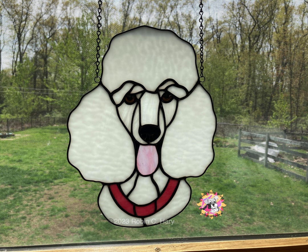 Poodle Handmade Stained Glass Suncatcher/dog Lover Gift/ Pet Memorial ...