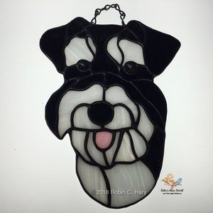 Schnauzer Handmade Stained Glass Suncatcher Miniature Schnauzer Giant ...