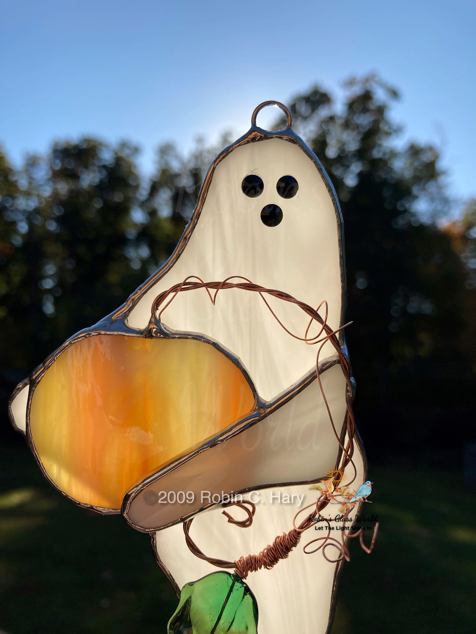 Ghost Handmade Stained Glass Suncatcher - Etsy
