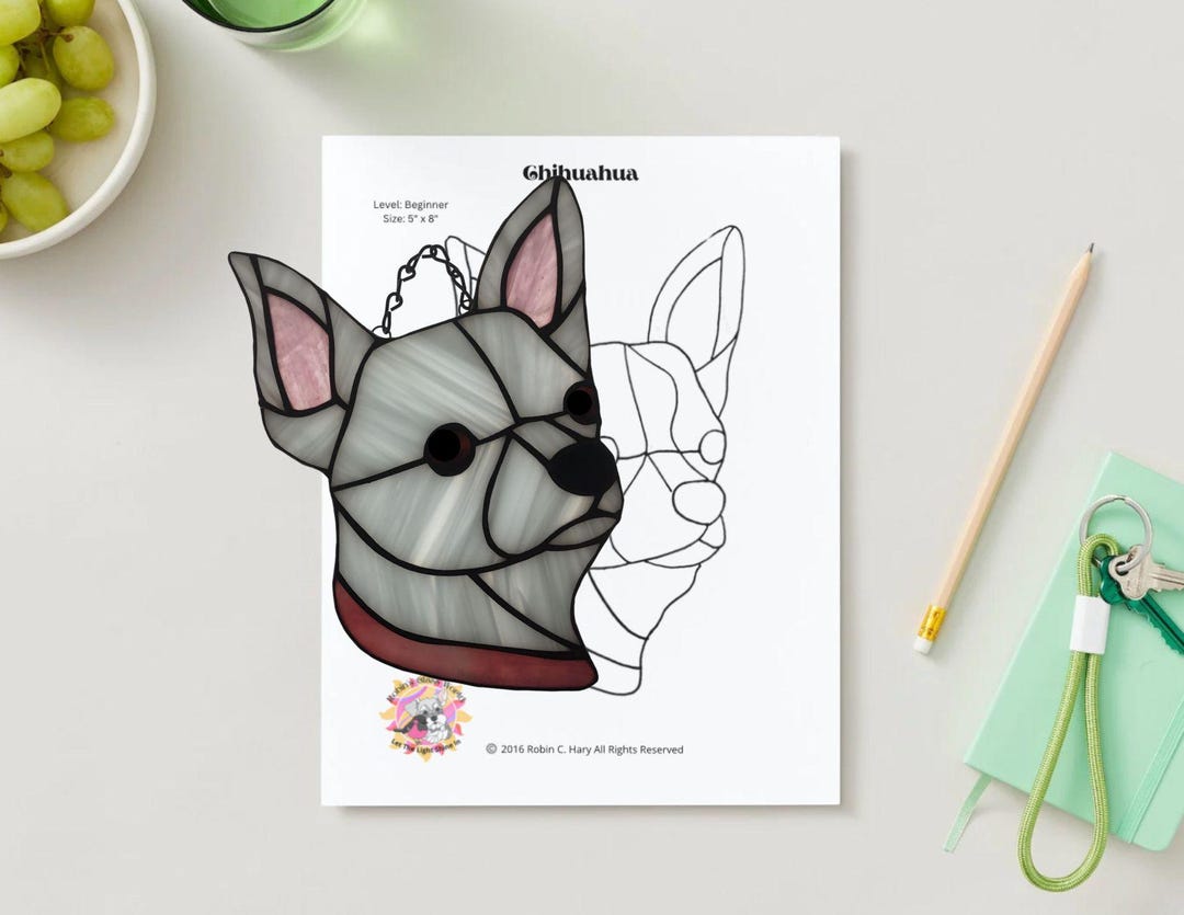 Chihuahua Stained Glass Pattern - Etsy Canada
