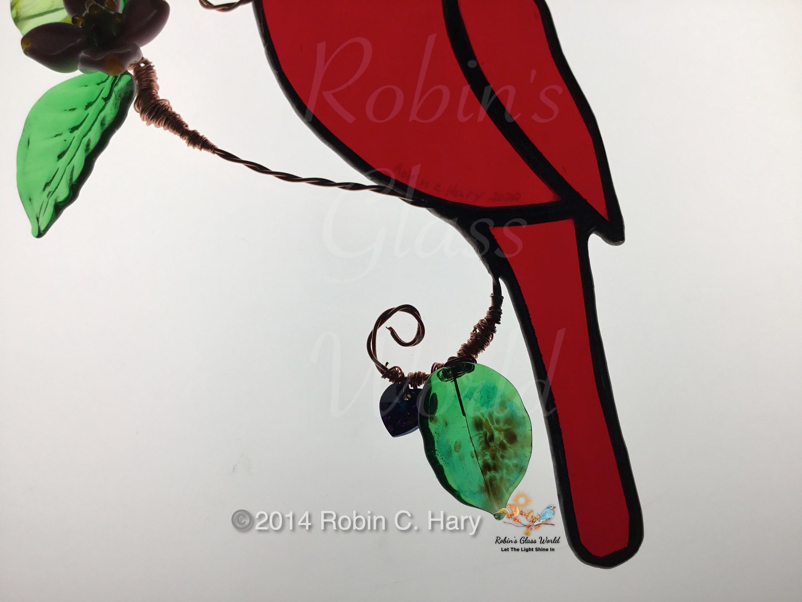 Spring Cardinal Handmade Stained Glass Suncatcher - Etsy