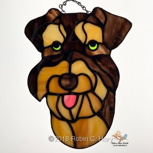 Schnauzer Handmade Stained Glass Suncatcher Miniature Schnauzer Giant ...