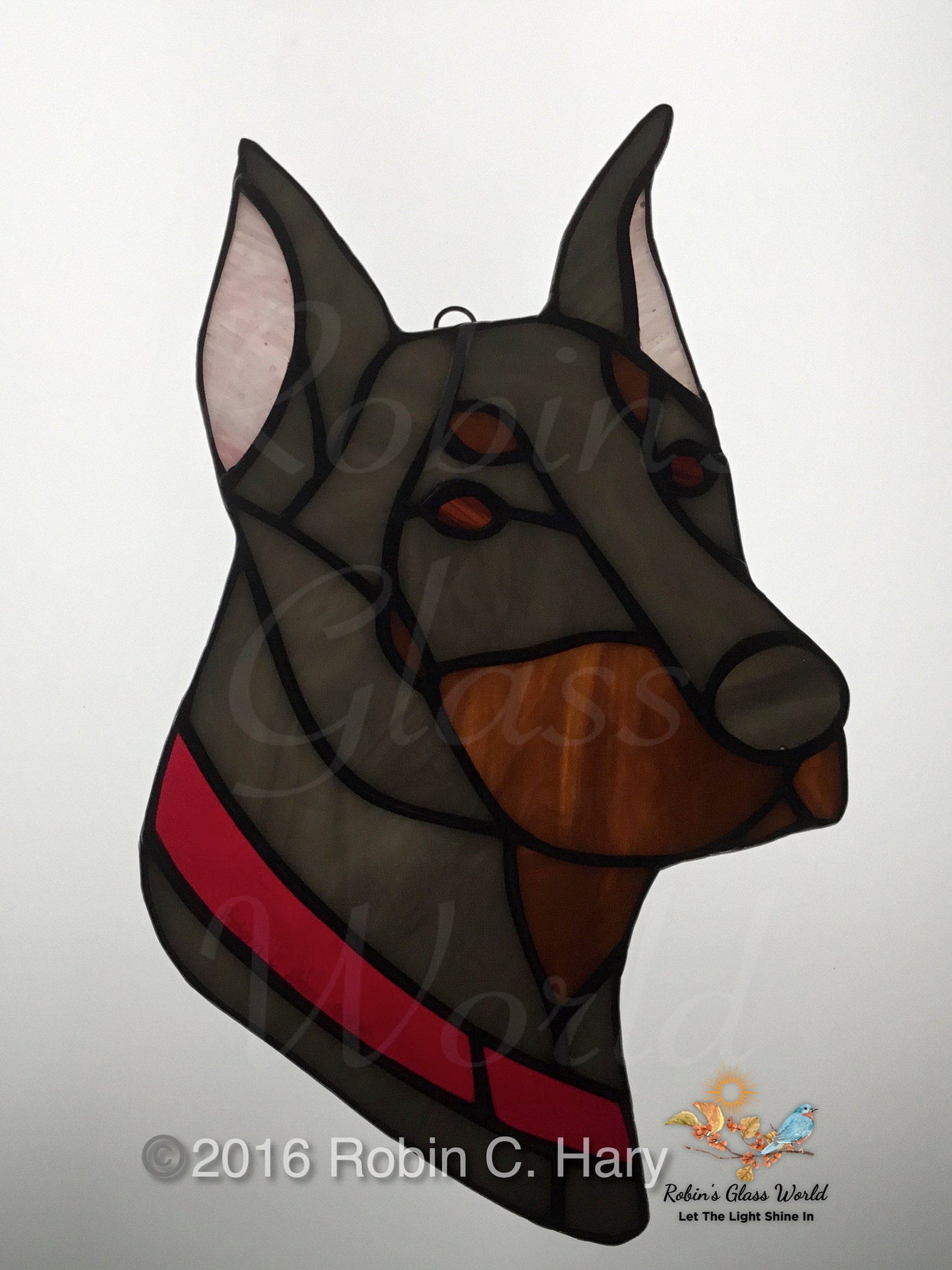 Doberman Pinscher Stained Glass Suncatcher Original and - Etsy