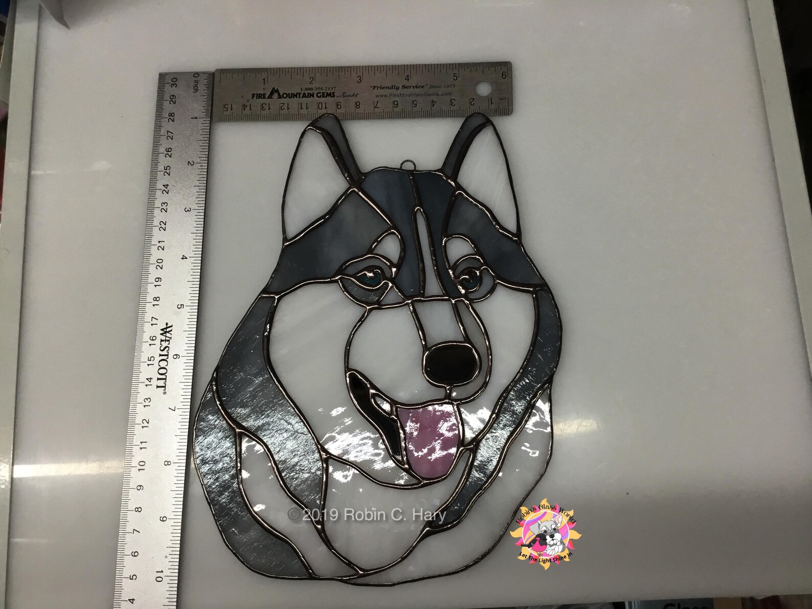Siberian Husky Handmade Stained Glass Suncatcher/ Dog Lover Gift/ Pet ...